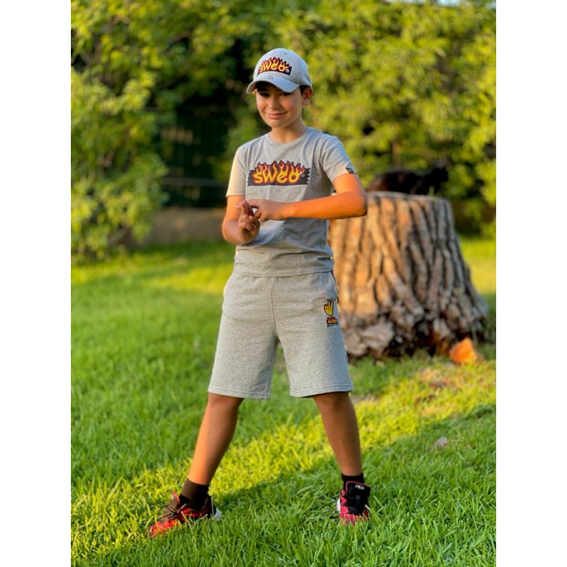 Short Sweo gris Flamme