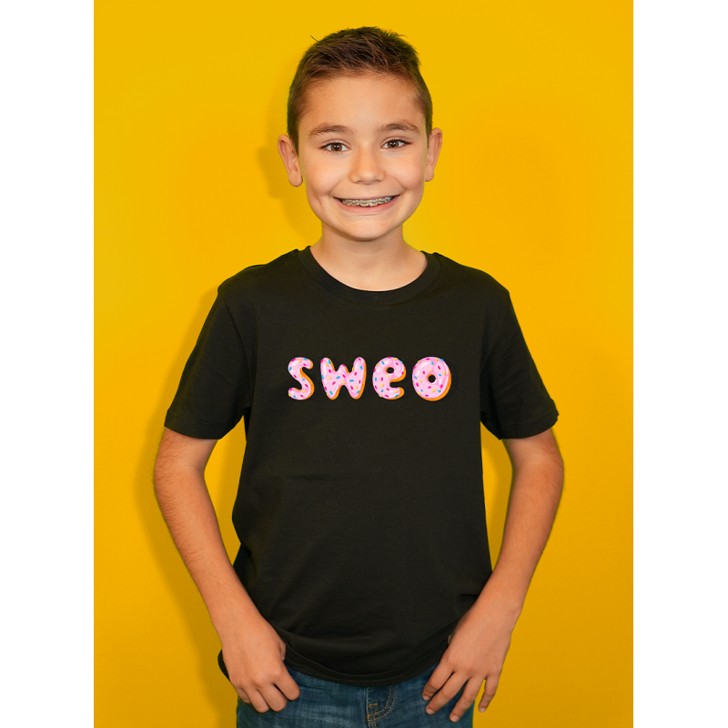 T-shirt Noir - Sweo Donut Rose