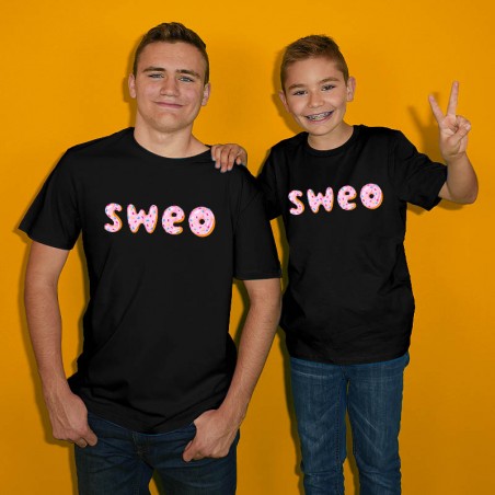 T-shirt Noir - Sweo Donut Rose