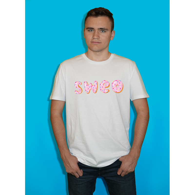 T-shirt Blanc - Sweo Donut rose