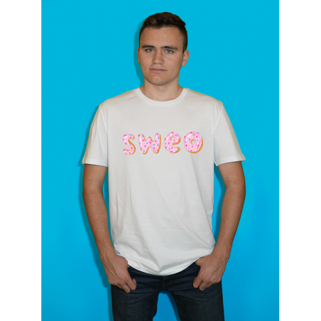 T-shirt Blanc - Sweo Donut rose