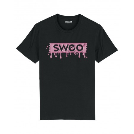 T-shirt Noir Sweo rose slime